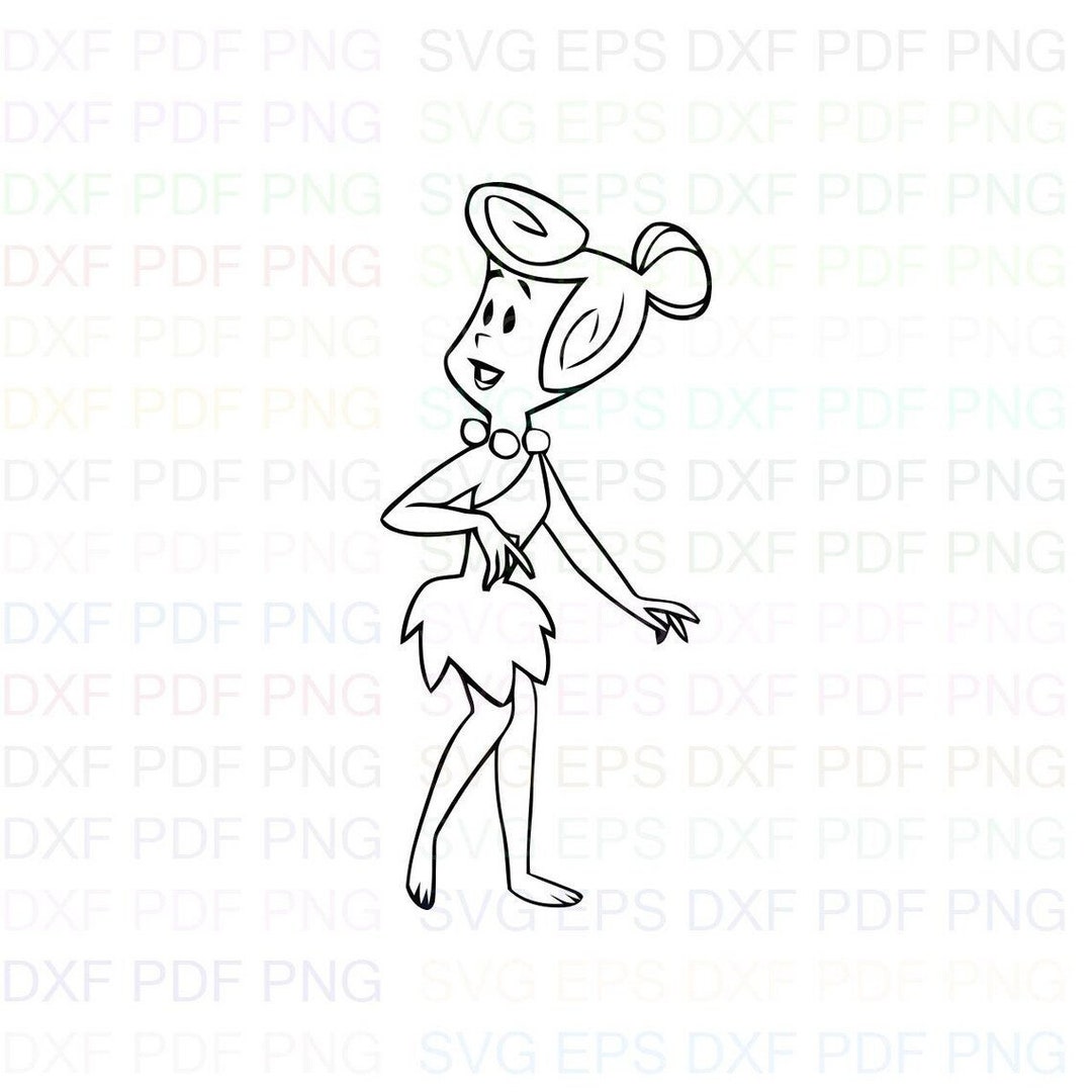 Wilma_flintstone_the_flintstones Svg Outline Dxf Eps Pdf Png, Cricut ...