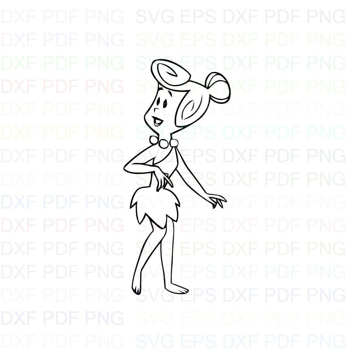Wilma_flintstone_the_flintstones Svg Outline Dxf Eps Pdf Png, Cricut ...