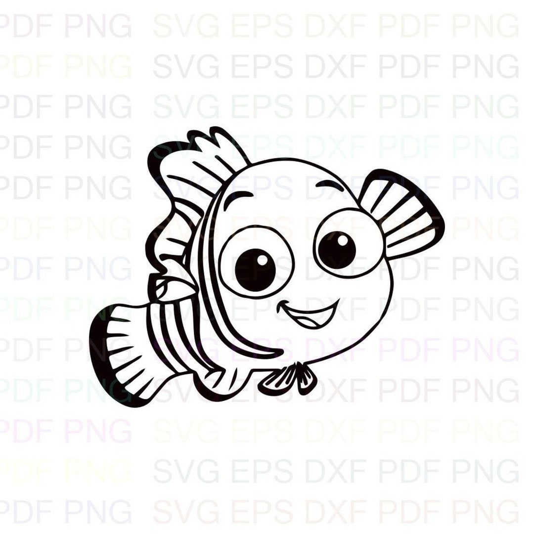 Finding_nemo Svg Outline Dxf Eps Pdf Png, Cricut, Cutting File, Vector ...