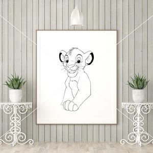 Simba_the_lion_king_23 Svg Outline Dxf Eps Pdf Png, Cricut, Cutting ...