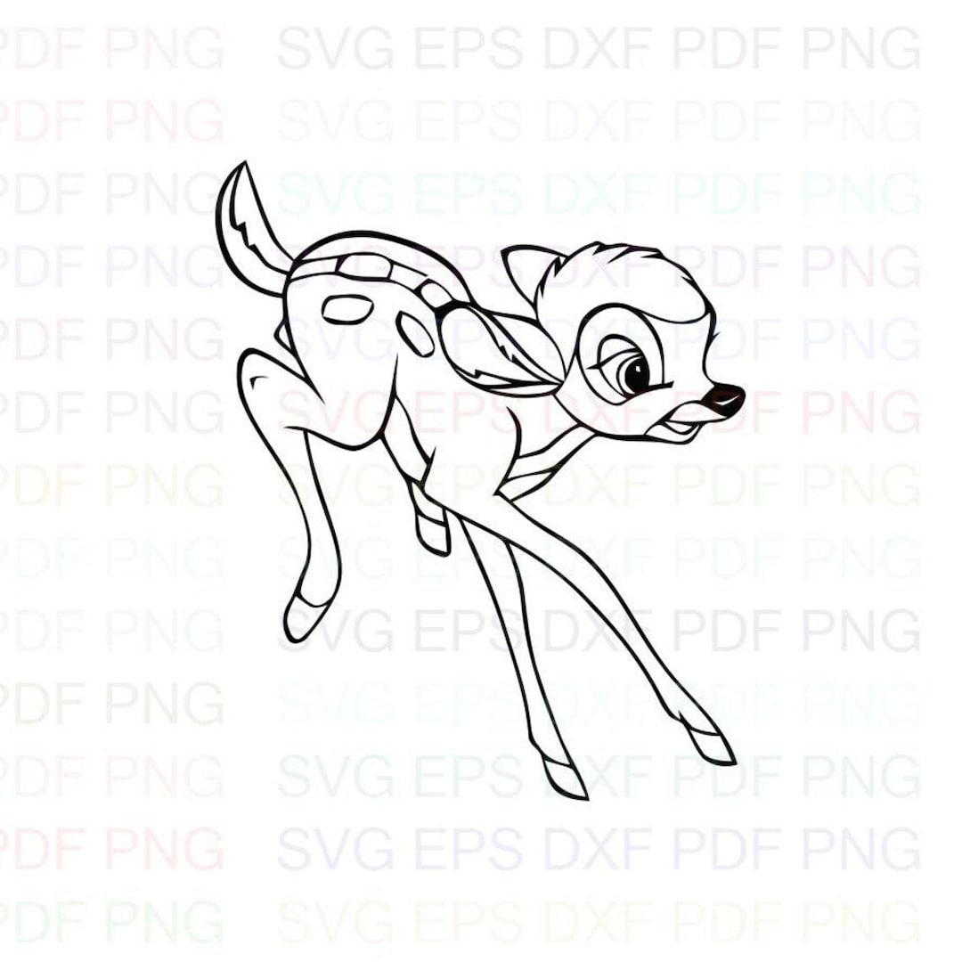 Bambi_deer Svg Outline Dxf Eps Pdf Png, Cricut, Cutting File, Vector ...