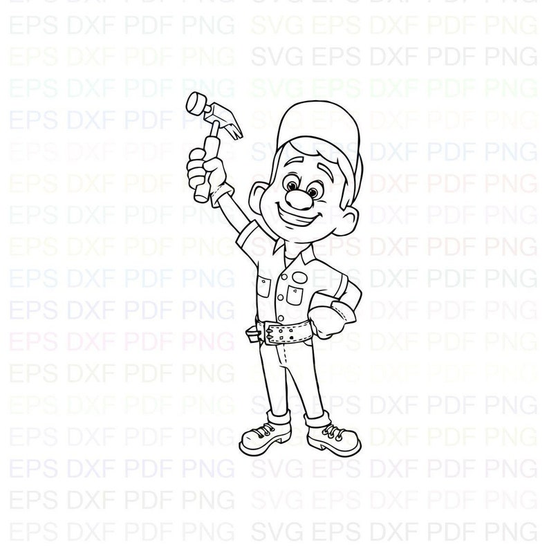 Fix_it_felix_2_wreck_it_ralph Svg Outline Dxf Eps Pdf Png, Cricut ...