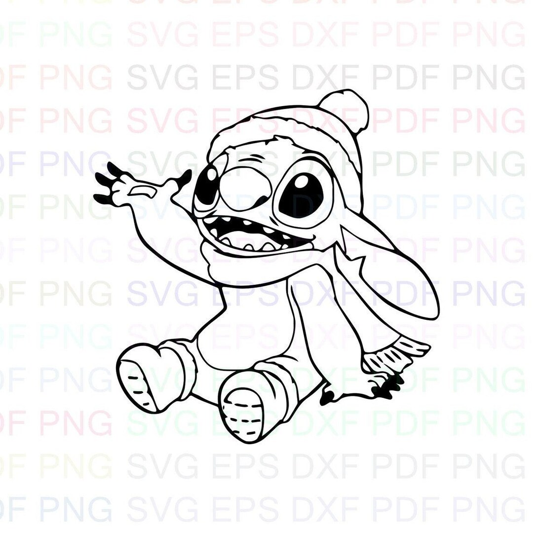 Stitch_christmas_lilo_and_stitch Svg Outline Dxf Eps Pdf Png, Cricut ...