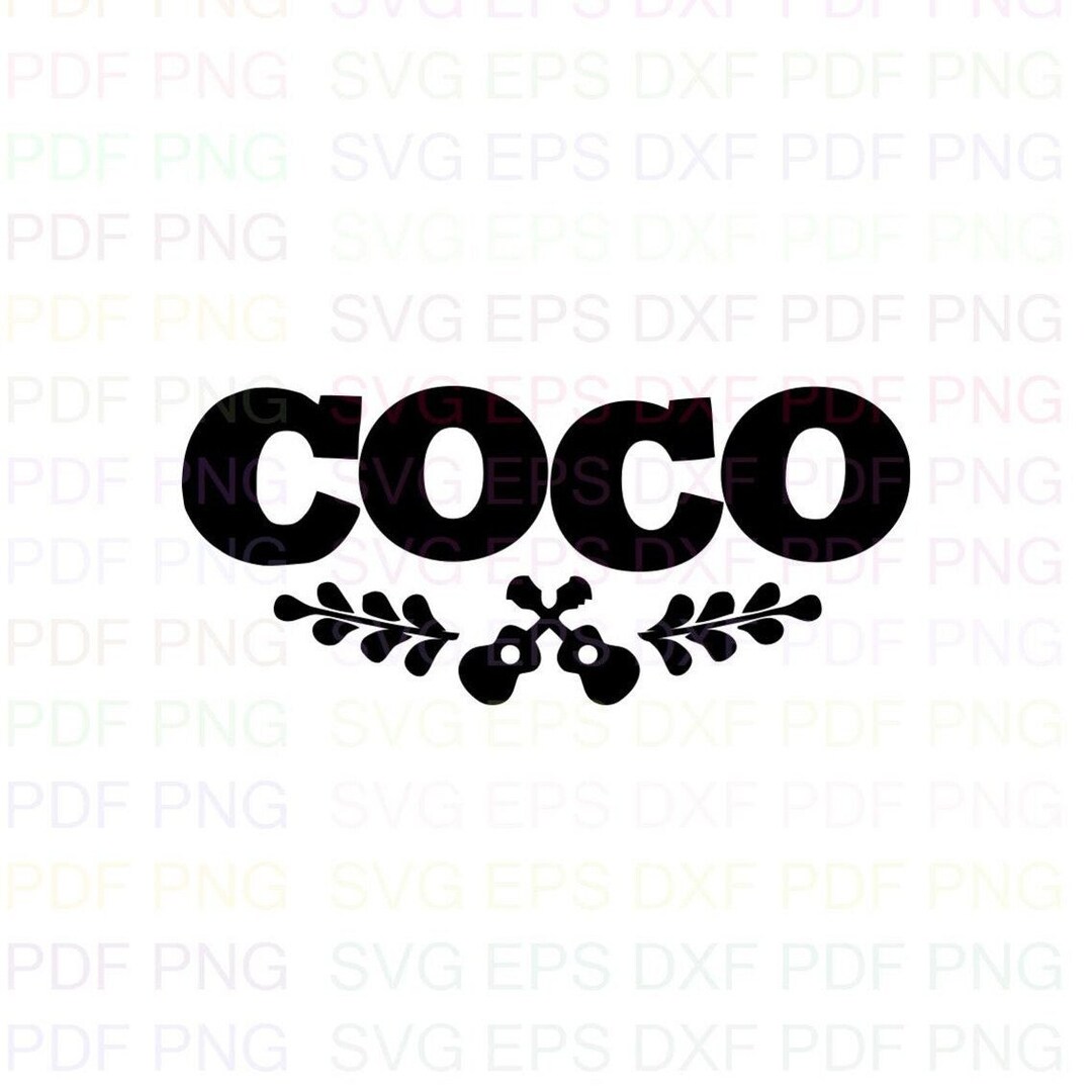Coco_guitars Svg Outline Dxf Eps Pdf Png, Cricut, Cutting File, Vector ...