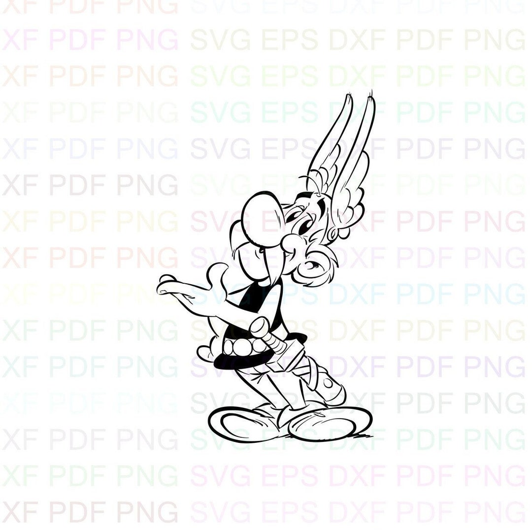 Asterix_0001 Svg Outline Dxf Eps Pdf Png, Cricut, Cutting File, Vector ...