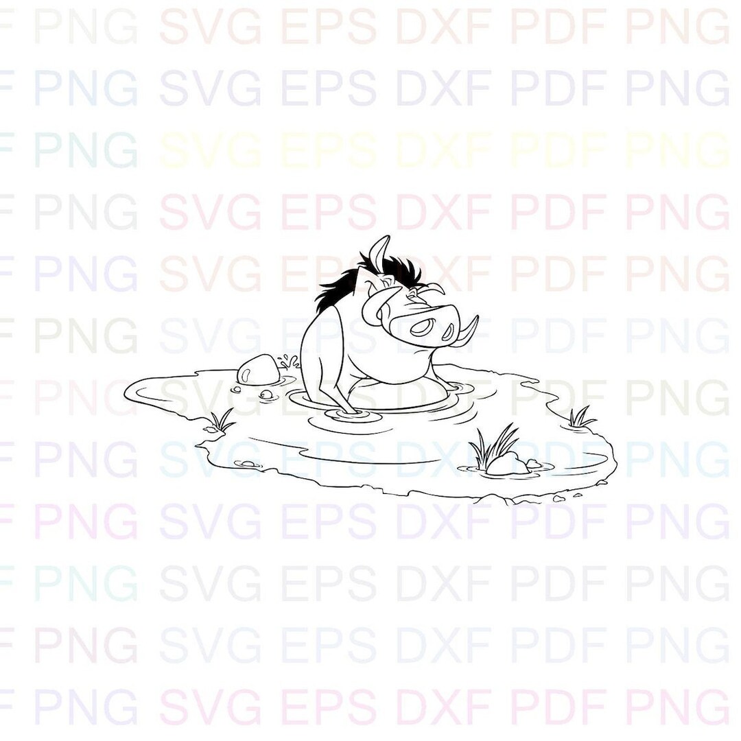 Pumbaa_timon_and_pumbaa_12 Svg Outline Dxf Eps Pdf Png, Cricut, Cutting ...