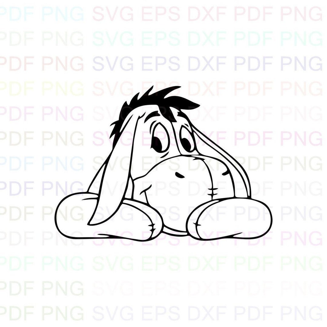 Eeyore_donkey_winnie_the_pooh Svg Outline Dxf Eps Pdf Png, Cricut ...
