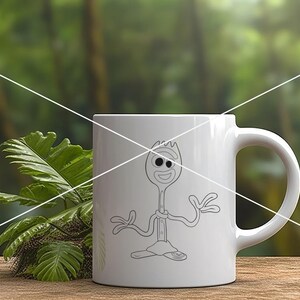 Forky_very_happy_toy_story Svg Outline Dxf Eps Pdf Png, Cricut, Cutting ...