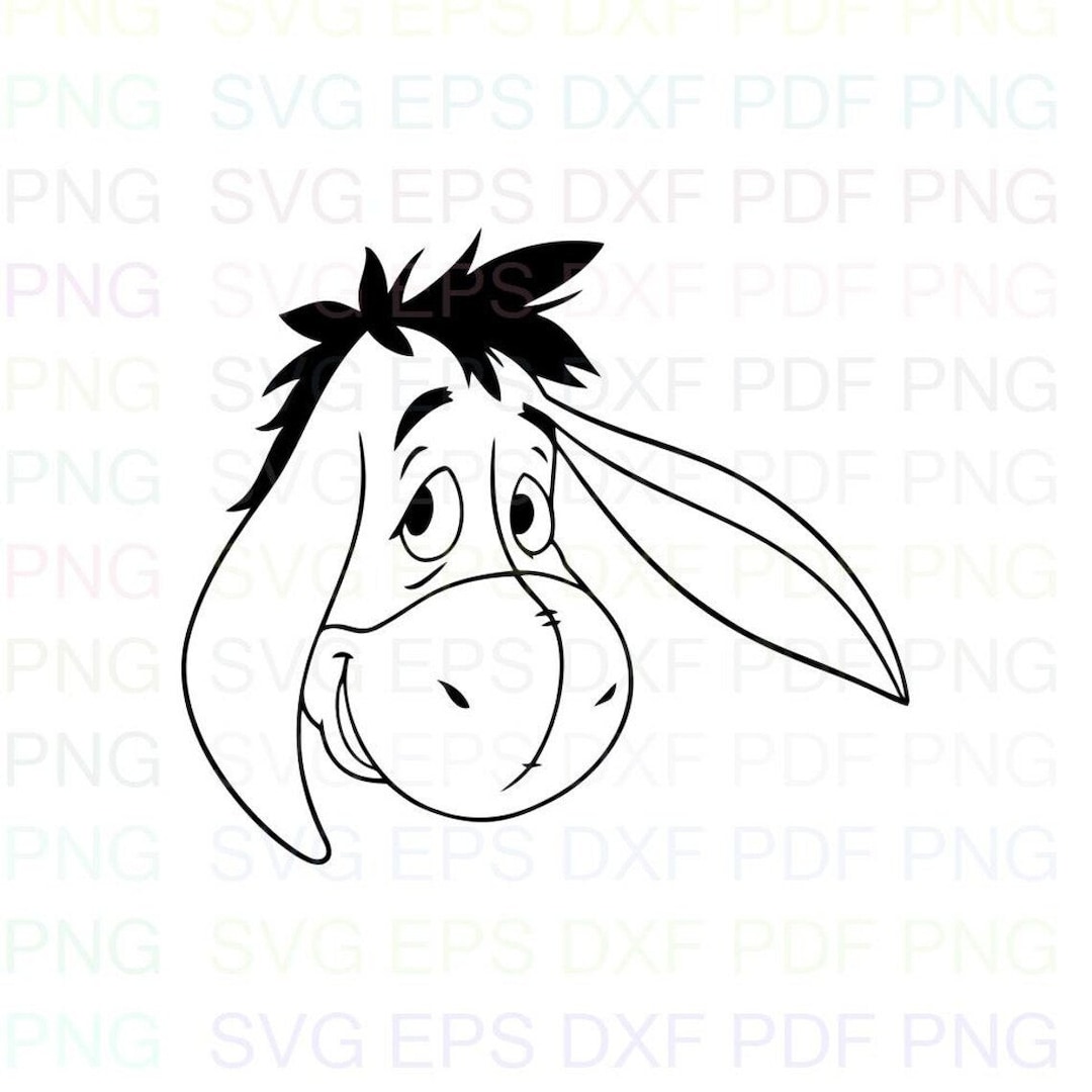 Eeyore_head_donkey_winnie_the_pooh_9 Svg Outline Dxf Eps Pdf Png ...