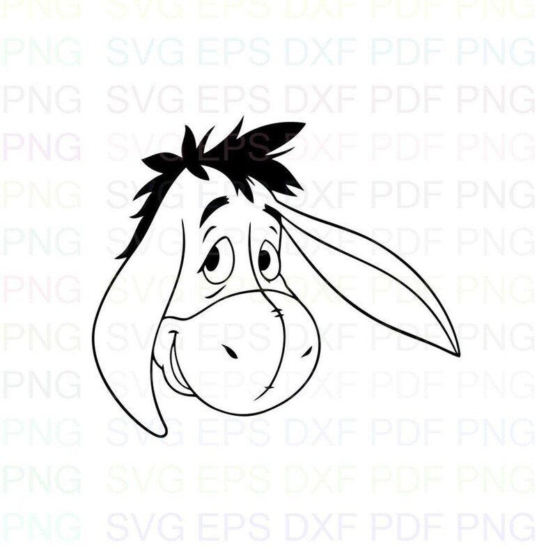 Eeyore_head_donkey_winnie_the_pooh_9 Svg Outline Dxf Eps Pdf Png ...