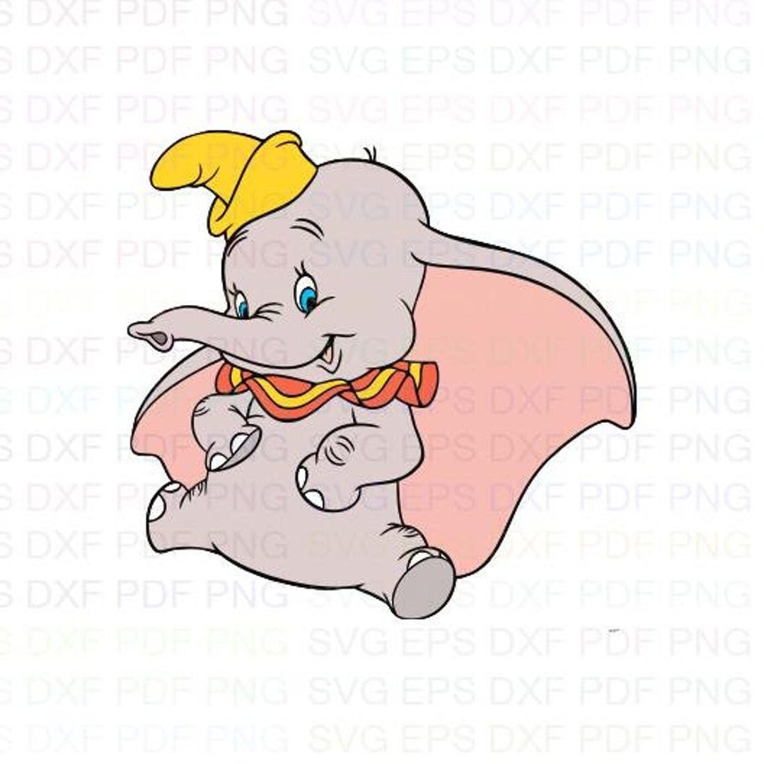 Dumbo_baby_elephant_4 Svg Dxf Eps Pdf Png, Cricut, Cutting File, Vector ...