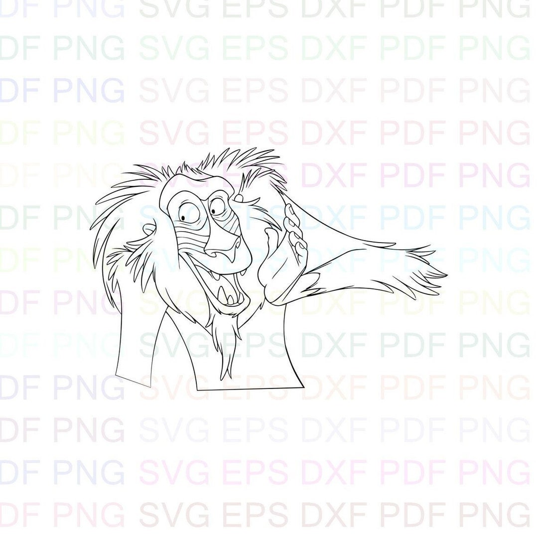 Rafiki_the_lion_king_4 Svg Outline Dxf Eps Pdf Png, Cricut, Cutting ...
