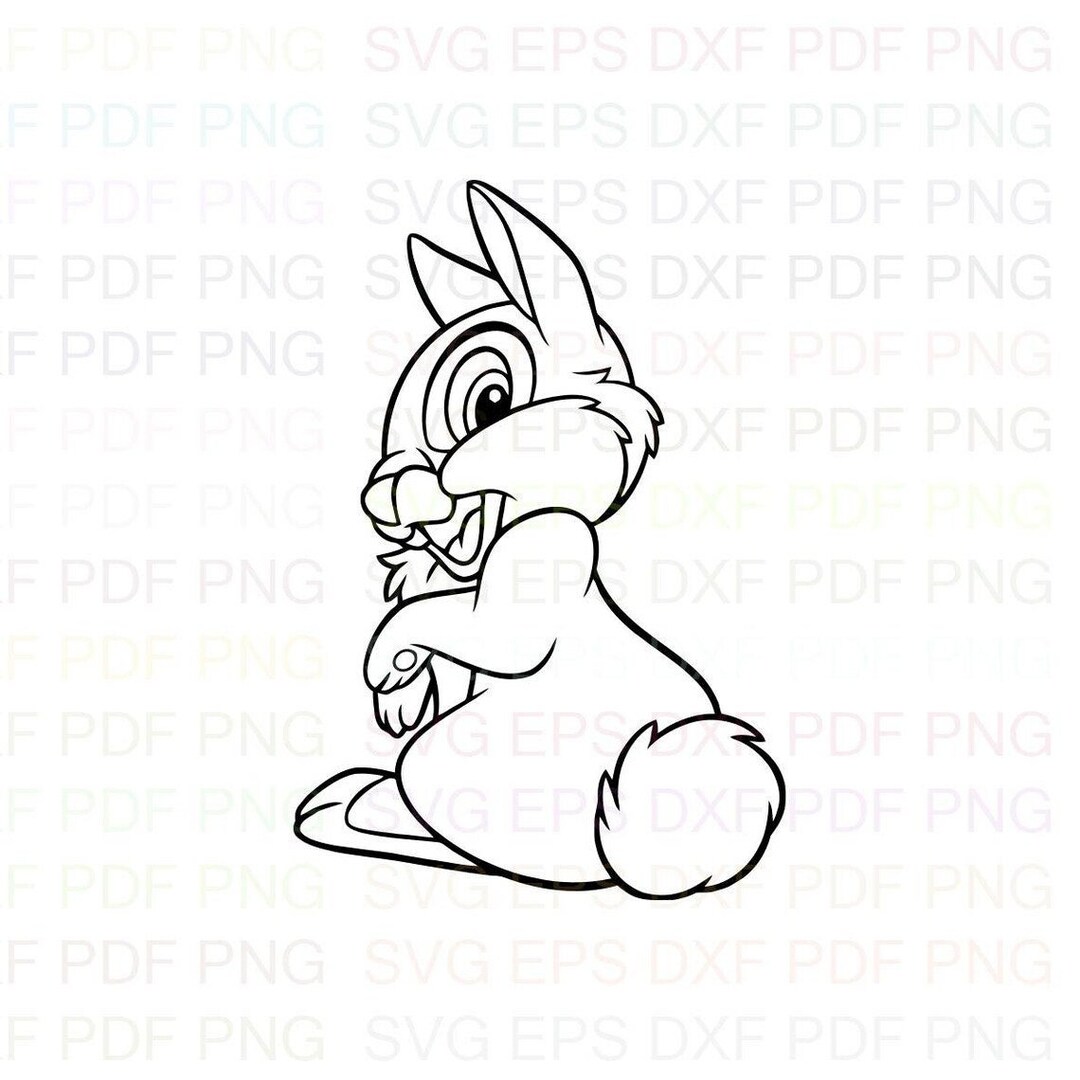 Thumper_smiling Svg Outline Dxf Eps Pdf Png, Cricut, Cutting File ...