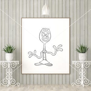 Forky_outline_toy_story Svg Outline Dxf Eps Pdf Png, Cricut, Cutting ...