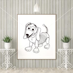Slinky_dog_toy_story Svg Outline Dxf Eps Pdf Png, Cricut, Cutting File ...