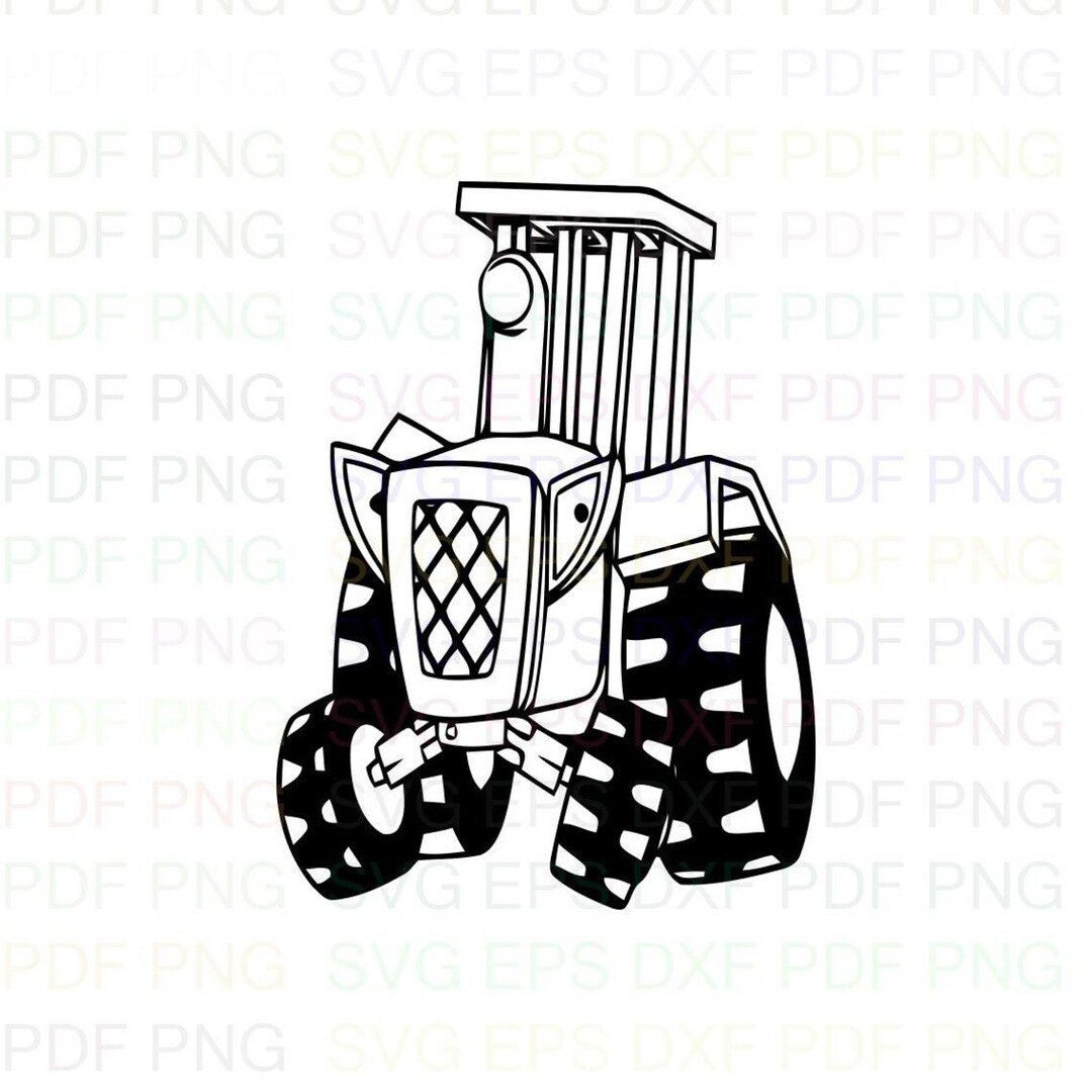 Bob_the_builder_tractor Svg Outline Dxf Eps Pdf Png, Cricut, Cutting ...