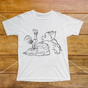 Heihei_and_pua_2_moana Svg Outline Dxf Eps Pdf Png, Cricut, Cutting ...