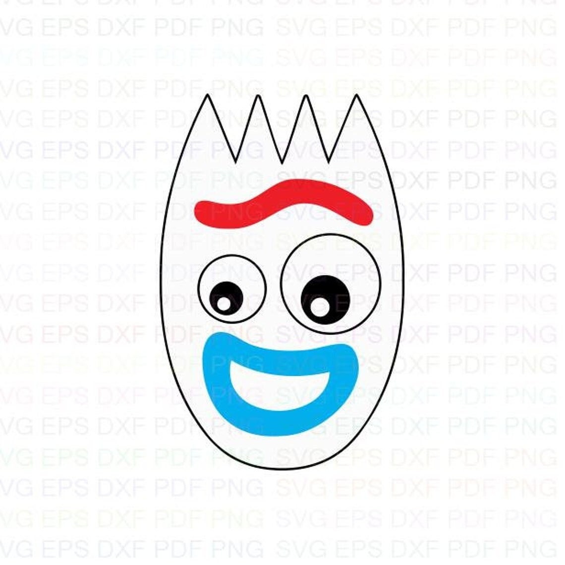 Forky_toy_story_face Svg Dxf Eps Pdf Png, Cricut, Cutting File, Vector ...