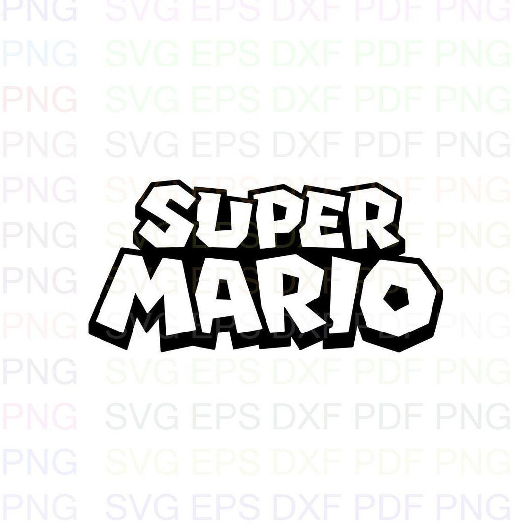 Super_mario_logo Svg Outline Dxf Eps Pdf Png, Cricut, Cutting File ...