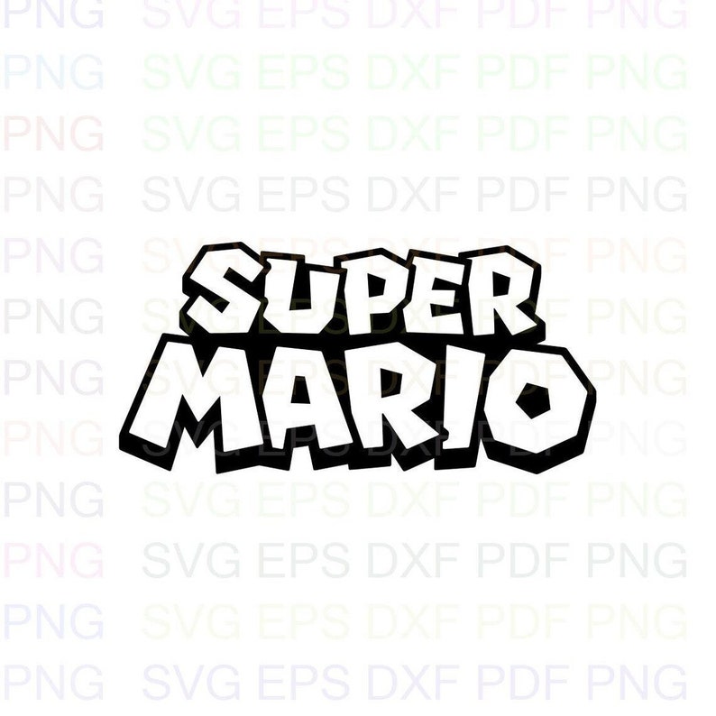 Super_mario_logo Svg Outline Dxf Eps Pdf Png, Cricut, Cutting File ...