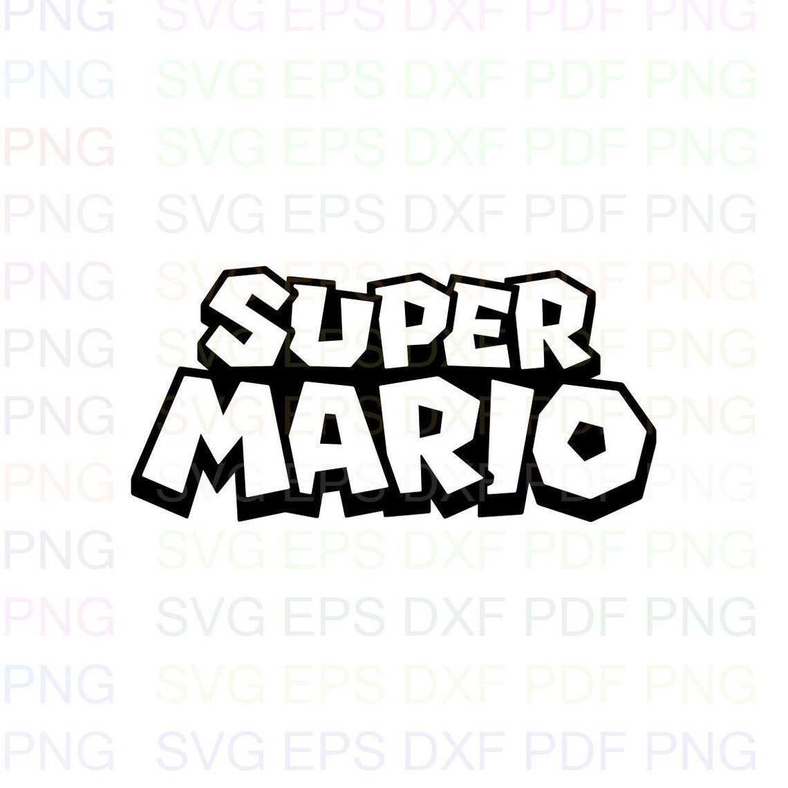 Super_mario_logo Svg Outline Dxf Eps Pdf Png, Cricut, Cutting File ...