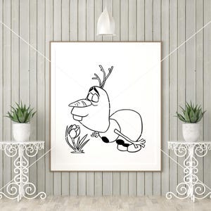 Olaf_flower_frozen Svg Outline Dxf Eps Pdf Png, Cricut, Cutting File ...