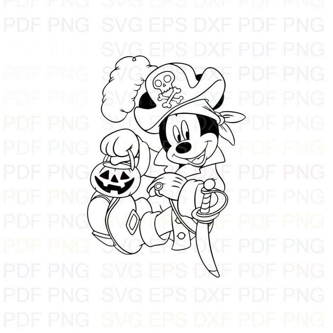 Mickey_mouse_halloween Svg Outline Dxf Eps Pdf Png, Cricut, Cutting ...
