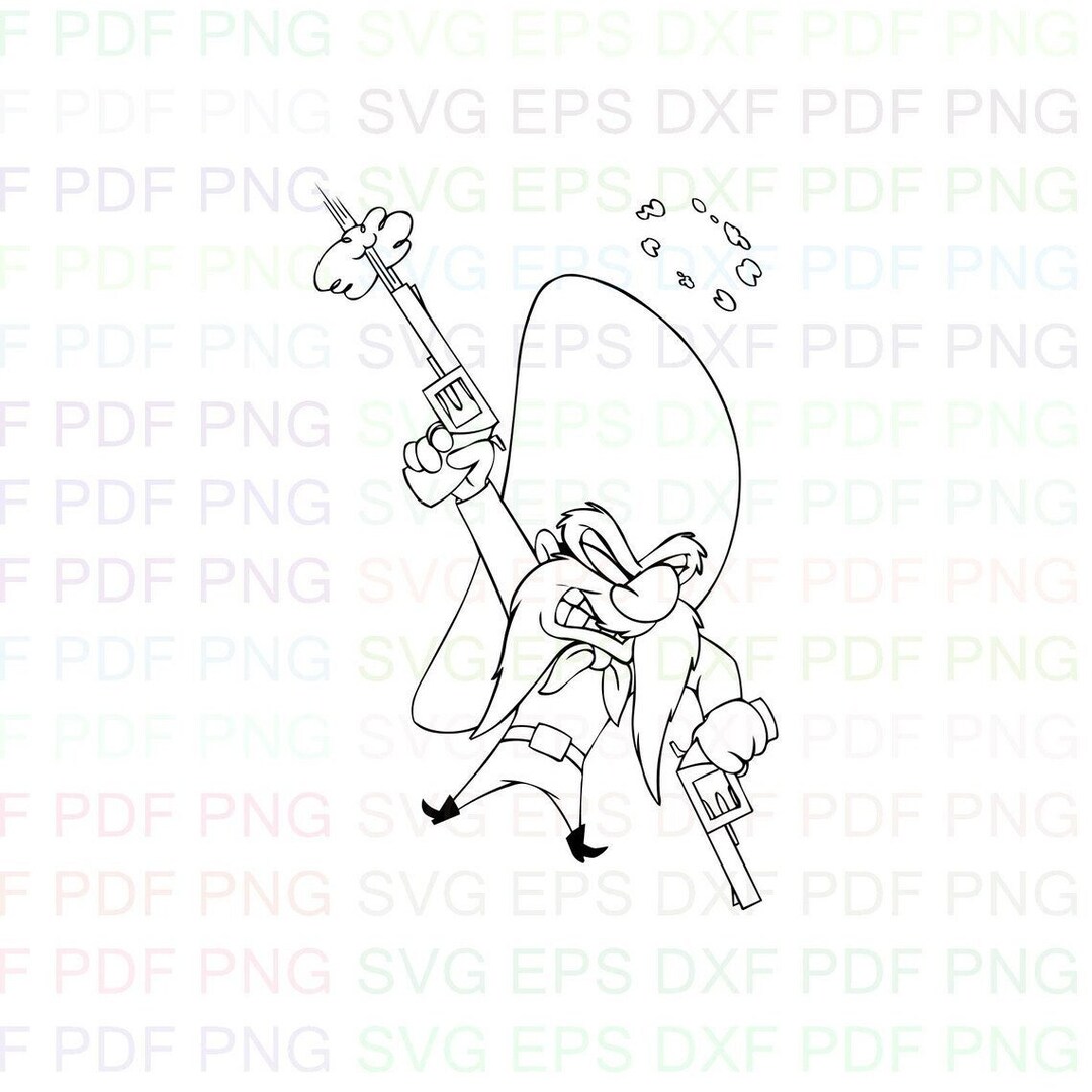 Yosemite_sam_003 Svg Outline Dxf Eps Pdf Png, Cricut, Cutting File ...