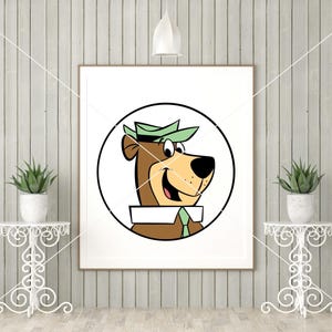 Yogi_bear_face_with_circle Svg Dxf Eps Pdf Png, Cricut, Cutting File ...