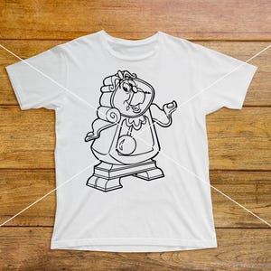 Cogsworth_beauty_and_the_beast Svg Outline Dxf Eps Pdf Png, Cricut ...