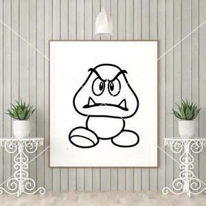 Goomba_super_mario Svg Outline Dxf Eps Pdf Png, Cricut, Cutting File ...