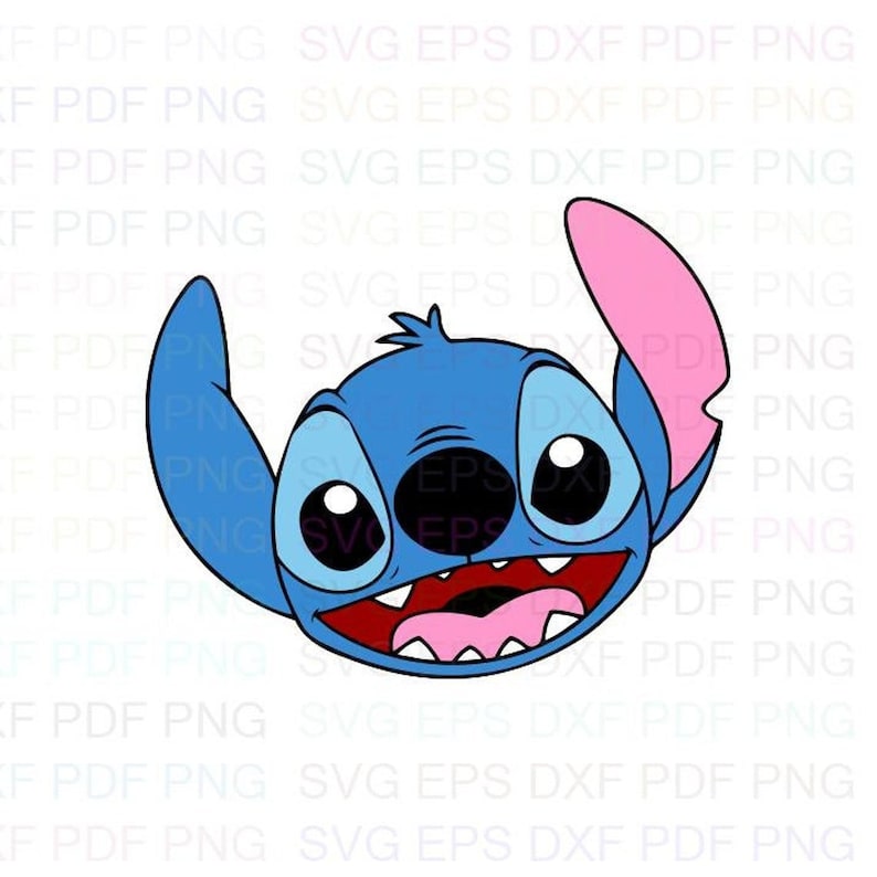Stitch_face_smiling_lilo_and_stitch Svg Dxf Eps Pdf Png, Cricut ...