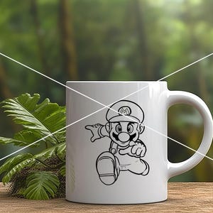Super_mario_running Svg Outline Dxf Eps Pdf Png, Cricut, Cutting File ...