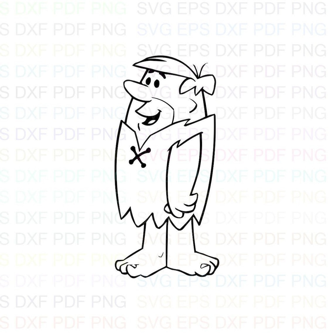 Barney_rubble_the_flintstones_4 Svg Outline Dxf Eps Pdf Png, Cricut ...