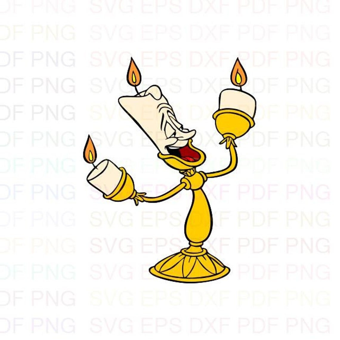 Lumiere_1_beauty_and_the_beast Svg Dxf Eps Pdf Png, Cricut, Cutting ...