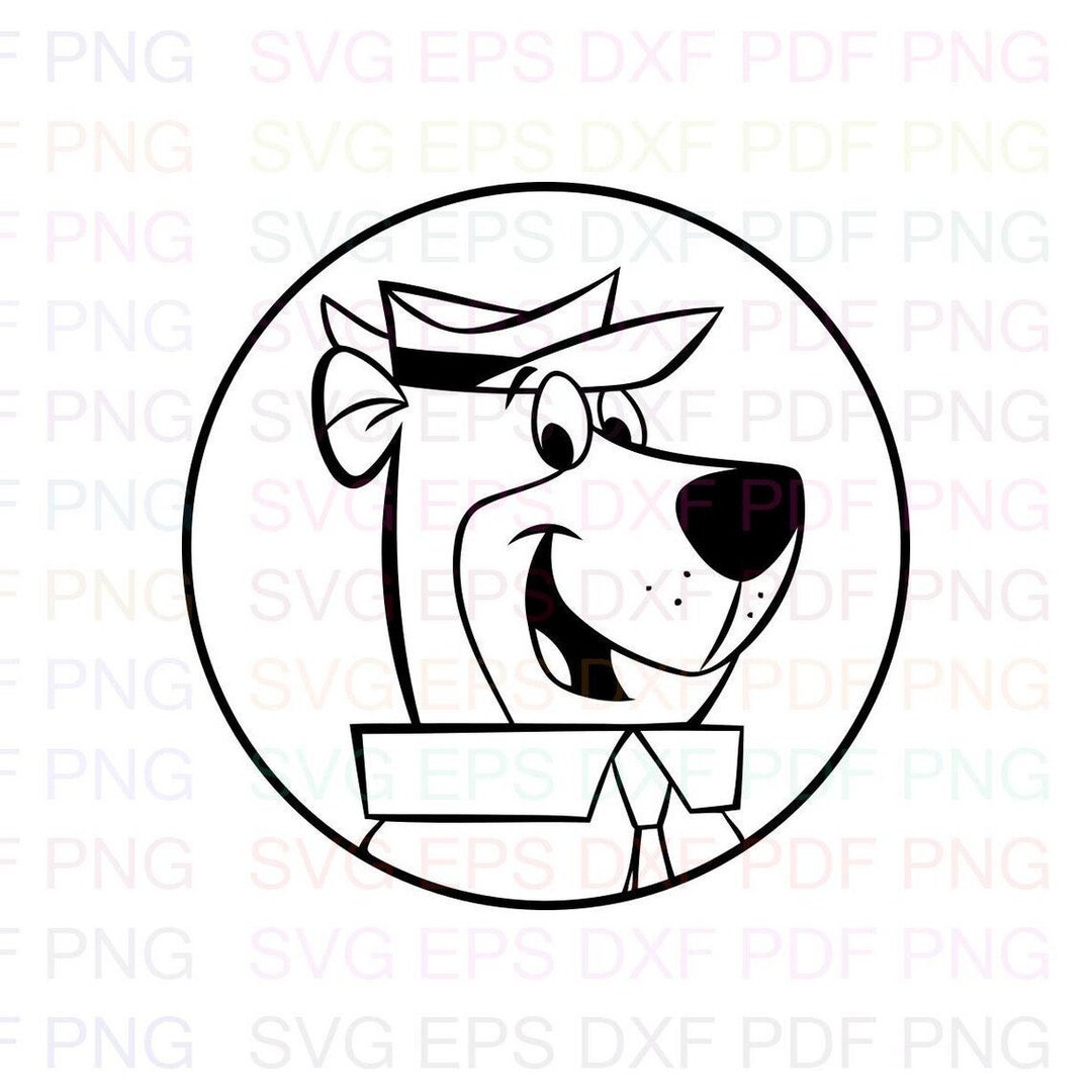 Yogi_bear_face_with_circle Svg Outline Dxf Eps Pdf Png, Cricut, Cutting ...