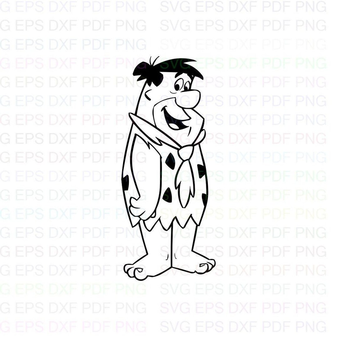 Fred_flintstone_the_flintstones_5 Svg Outline Dxf Eps Pdf Png, Cricut ...