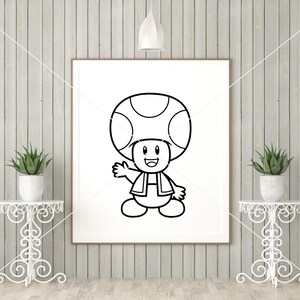 Toad_super_mario_bros Svg Outline Dxf Eps Pdf Png, Cricut, Cutting File ...