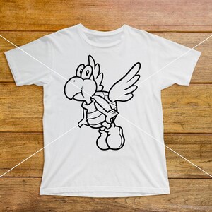 Koopa_troopa_super_mario Svg Outline Dxf Eps Pdf Png, Cricut, Cutting ...