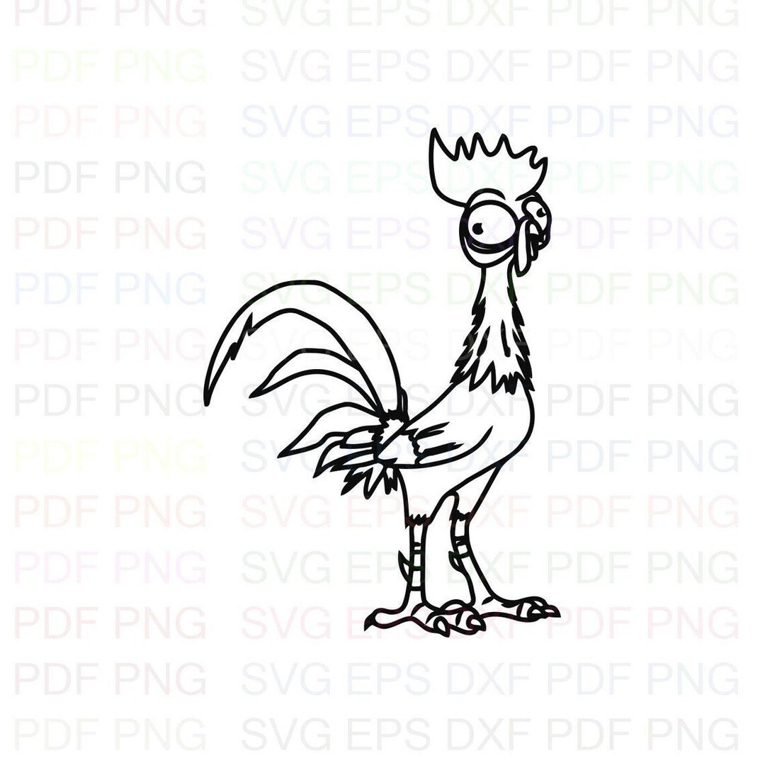 Hei_hei_the_rooster_moana Svg Outline Dxf Eps Pdf Png, Cricut, Cutting ...