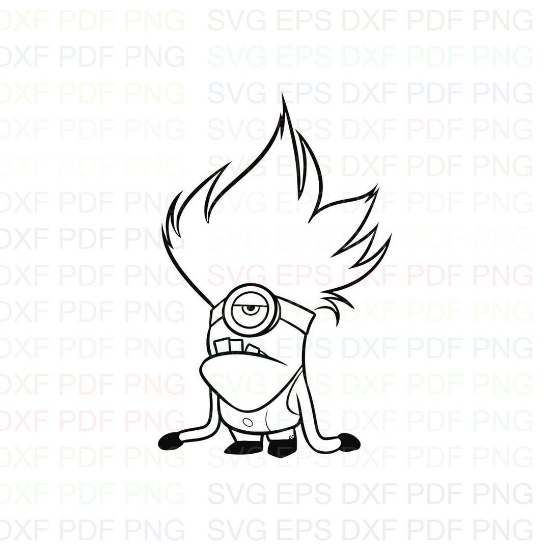 Despicable_me_evil_minion Svg Outline Dxf Eps Pdf Png, Cricut, Cutting ...