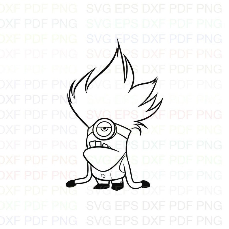 Despicable_Me_Evil_Minion Svg Outline Dxf Eps Pdf Png, Cricut, Archivo ...