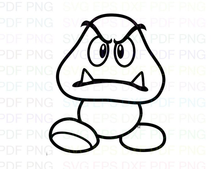 Goomba Mario SVG for Craft Machines Cricut Cameo Silhouette - Etsy Canada