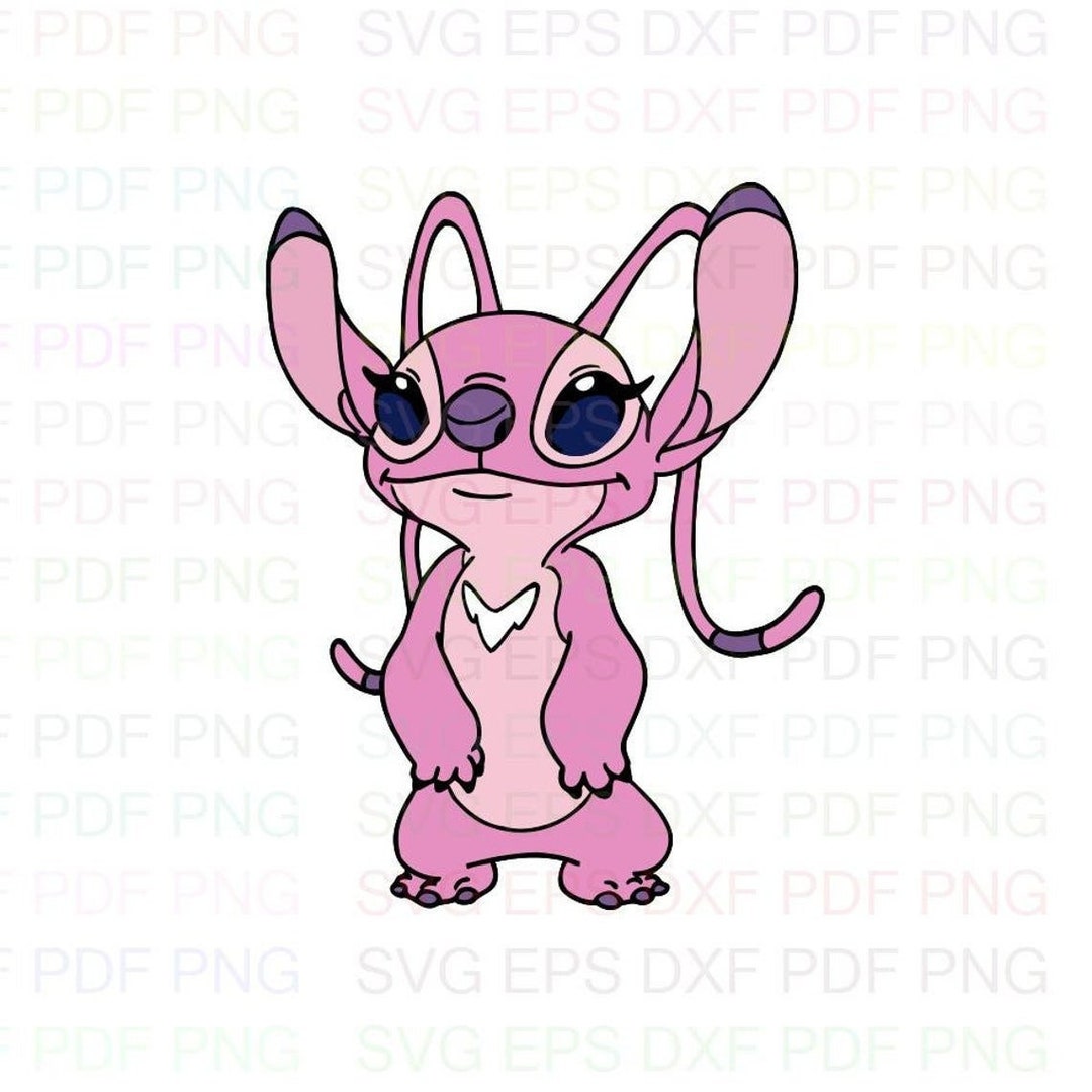 Angel_stitch_pink_lilo_and_stitch Svg Dxf Eps Pdf Png, Cricut, Cutting ...