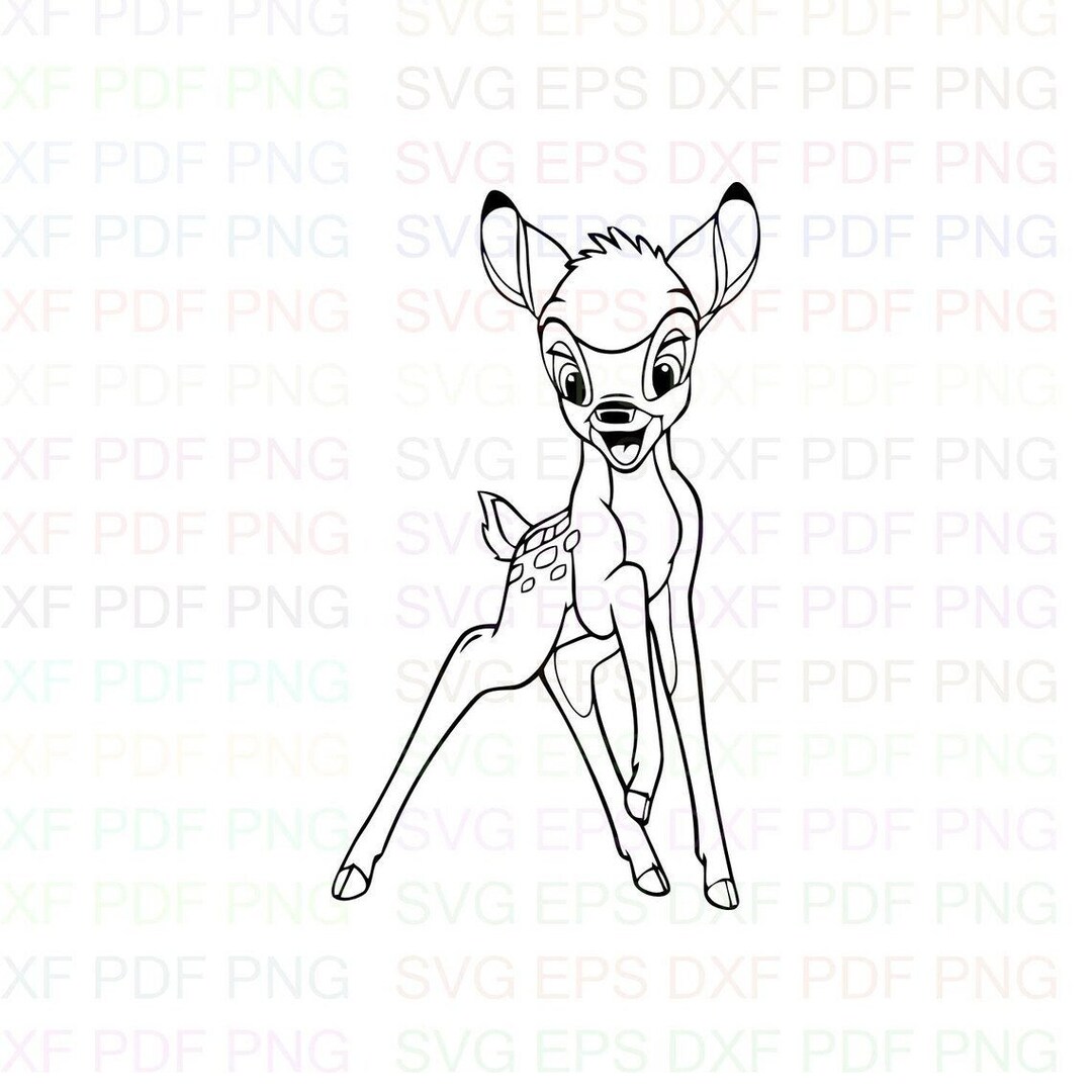 Bambi_smiling2 Svg Outline Dxf Eps Pdf Png, Cricut, Cutting File ...