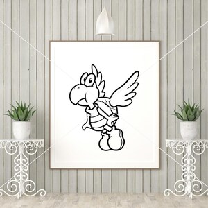 Koopa_troopa_super_mario Svg Outline Dxf Eps Pdf Png, Cricut, Cutting ...