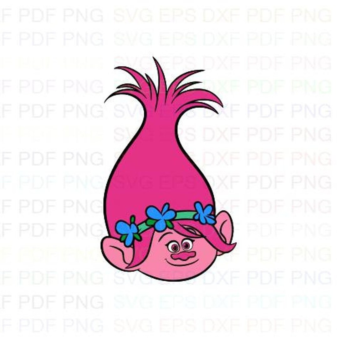 Poppy_head_trolls Svg Dxf Eps Pdf Png, Cricut, Cutting File, Vector ...