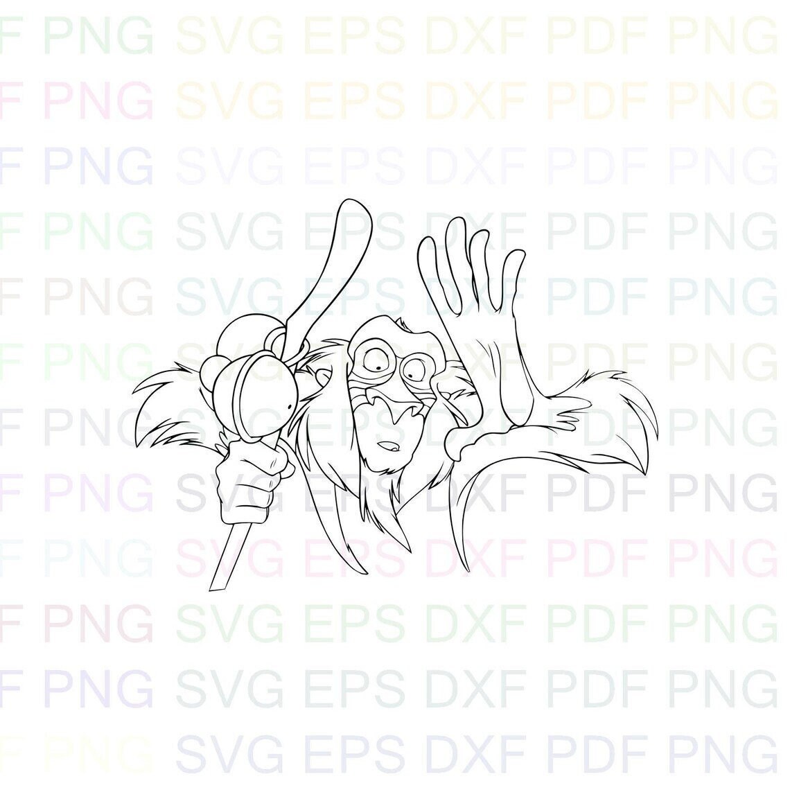 Rafiki_the_lion_king_6 Svg Outline Dxf Eps Pdf Png, Cricut, Cutting ...
