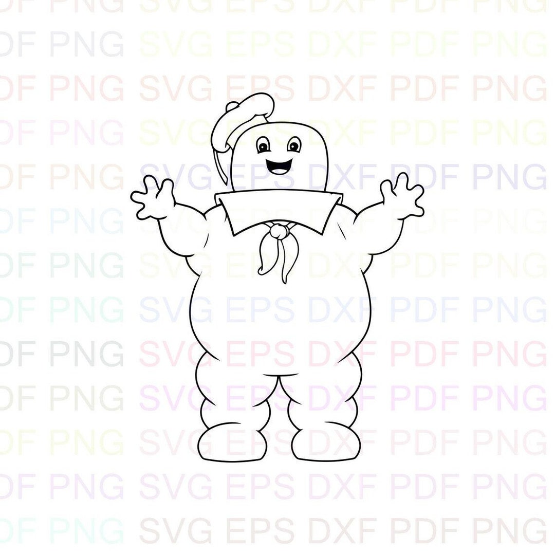 Stay_puft_marshmallow_man Svg Outline Dxf Eps Pdf Png, Cricut, Cutting ...