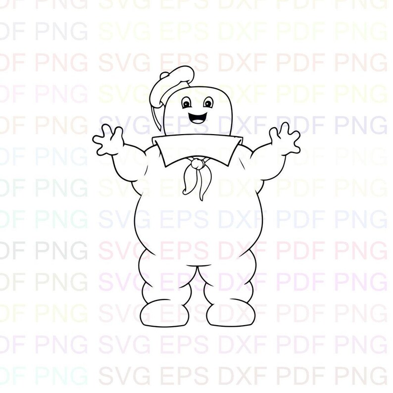 Stay_puft_marshmallow_man Svg Outline Dxf Eps Pdf Png, Cricut, Cutting ...
